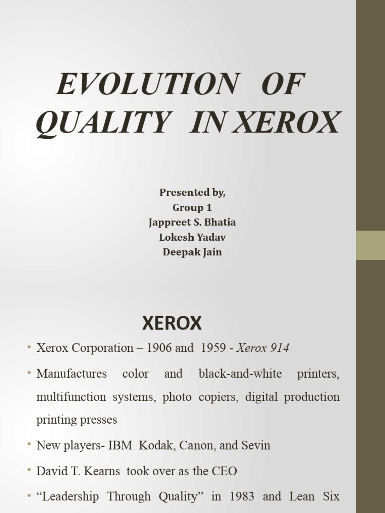 Evolution of Quality in Xerox | PDF | Six Sigma | Economies