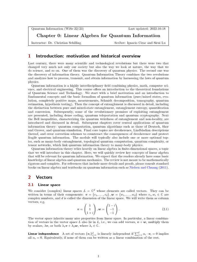Lecture LinearAlgebra | Download Free PDF | Matrix (Mathematics ...