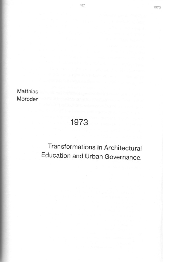 Matthias Krasny. 1973. Transformations in Architectural Education and ...
