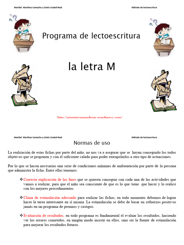 Actividades de Lectoescritura: Letra M | PDF | Cognición
