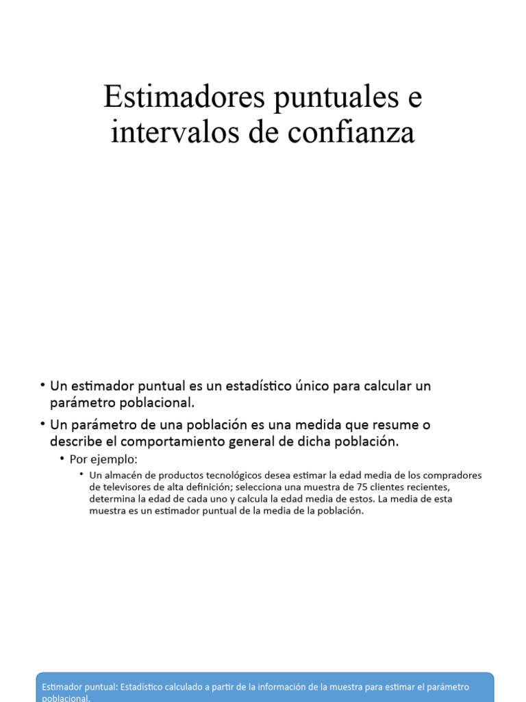 Estimadores Puntuales e Intervalos de Confianza | PDF | Intervalo de confianza | Estimador