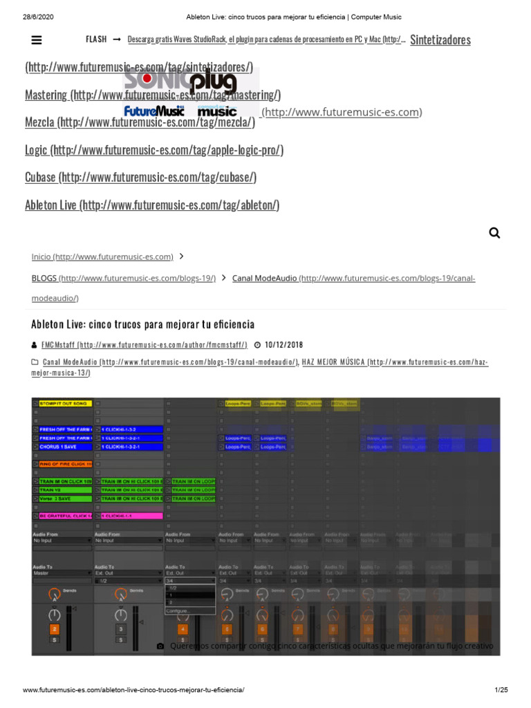 Ableton Live - Cinco Trucos para Mejorar Tu Eficiencia - Computer Music | PDF | Informática