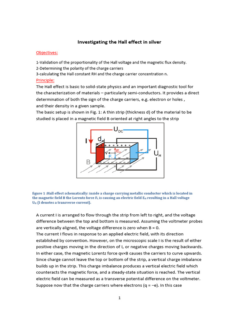 The Hall Effect | PDF | Magnetic Field | Voltage