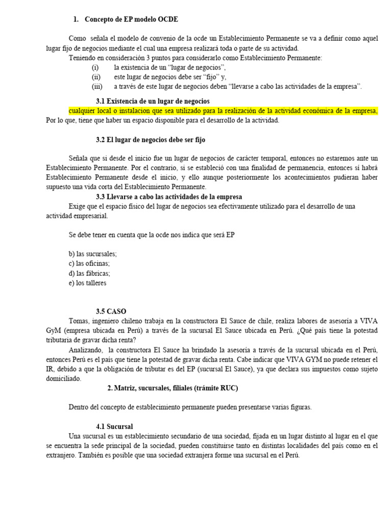 Concepto de EP Modelo OCDE | PDF