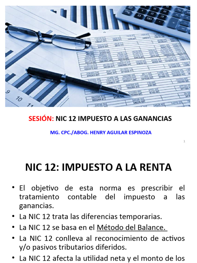 Sesion Nic 12 Impuesto A Las Ganancias | PDF | Contabilidad | Impuestos