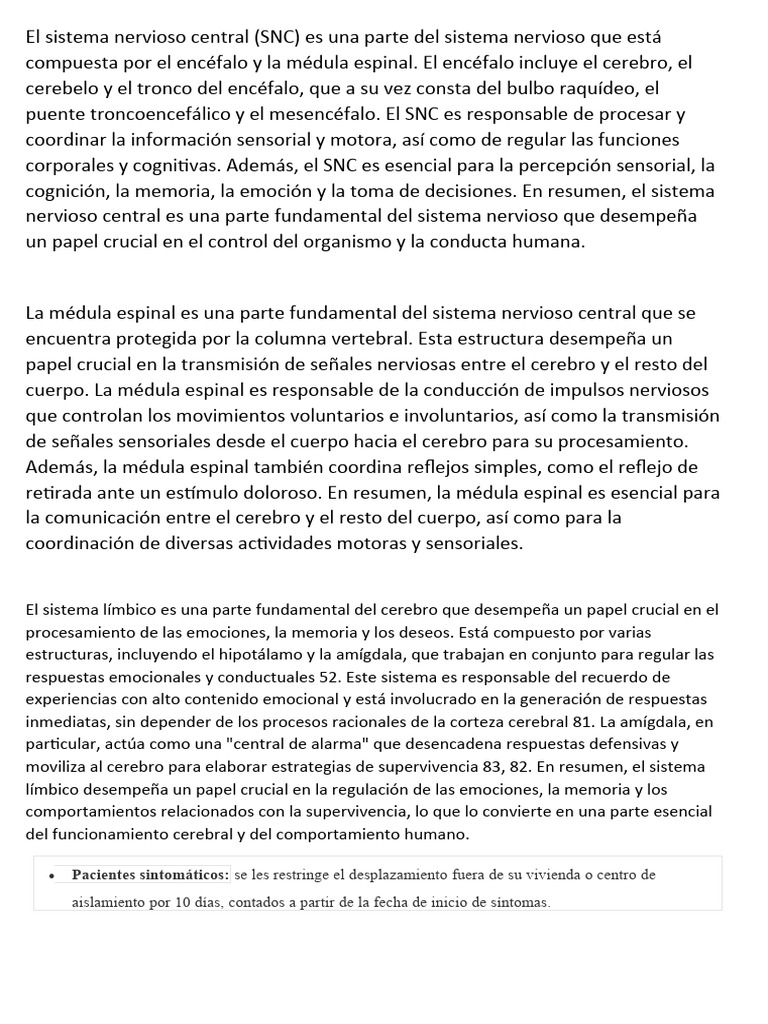 SN y SL y Covid | PDF | Cerebro | Sistema nervioso central