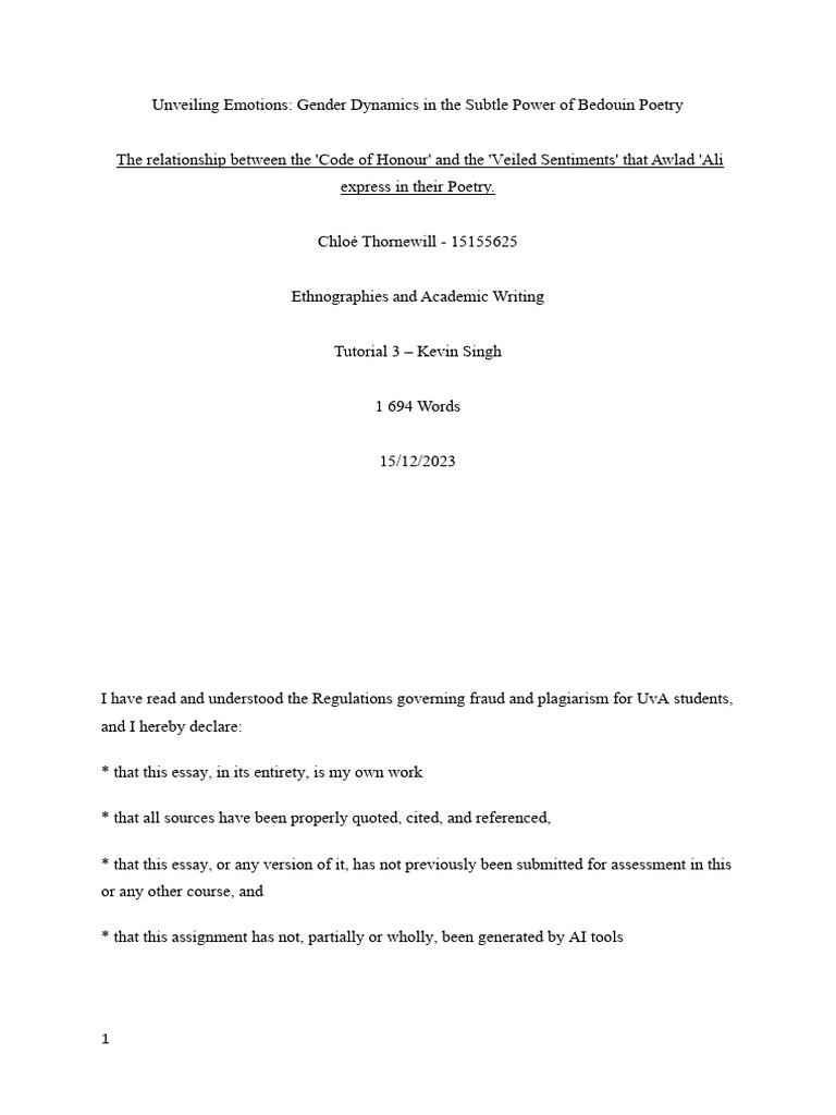 ECA 3- Abu-Lughod Final | PDF | Poetry | Emotions