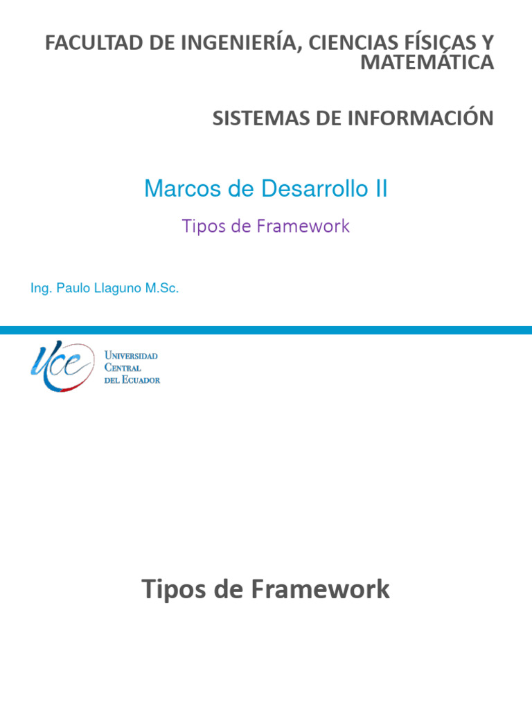 01 Tipos de Framework | PDF | Software de la aplicacion | Marco de software