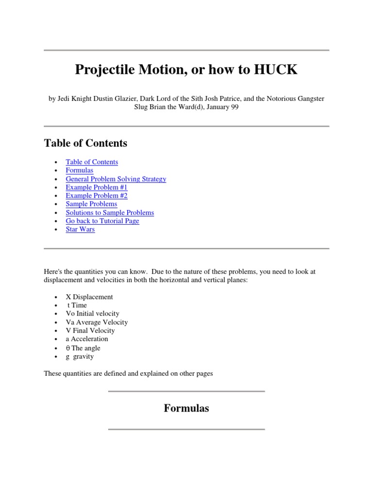 Projectile Motion | PDF | Velocity | Trigonometric Functions
