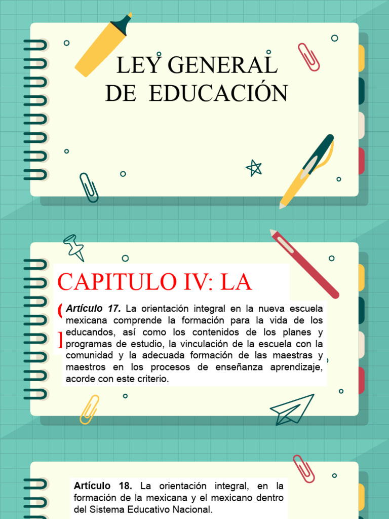 Ley General de Educacion | PDF | Educación de la primera infancia | Educación primaria