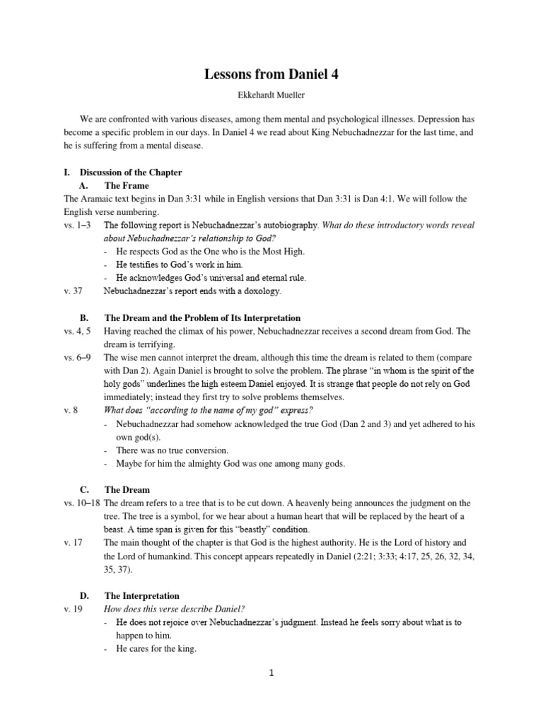 Lessons From Daniel 4-7-15 | PDF | Daniel (Biblical Figure) | Book Of ...