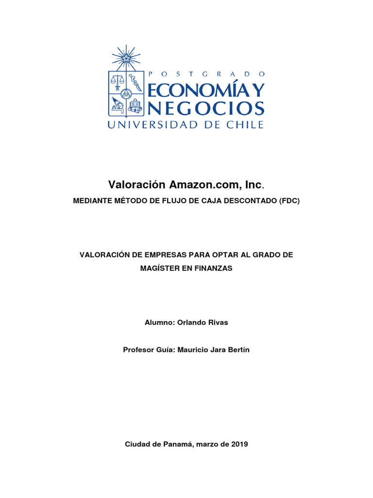 Valoración de Amazon - Com Inc. Mediante El Metodo de Flujos de Caja ...