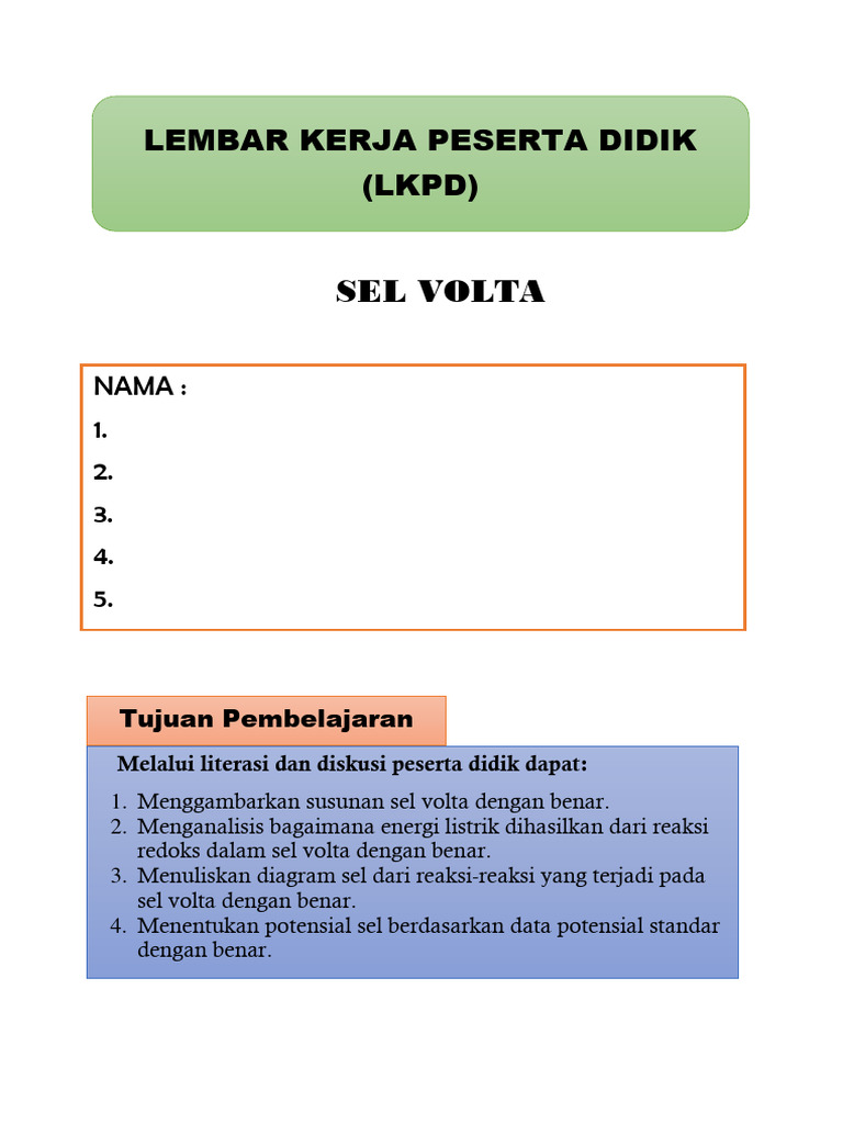 LKPD Sel Volta - I Kadek Agus Tarsana | PDF