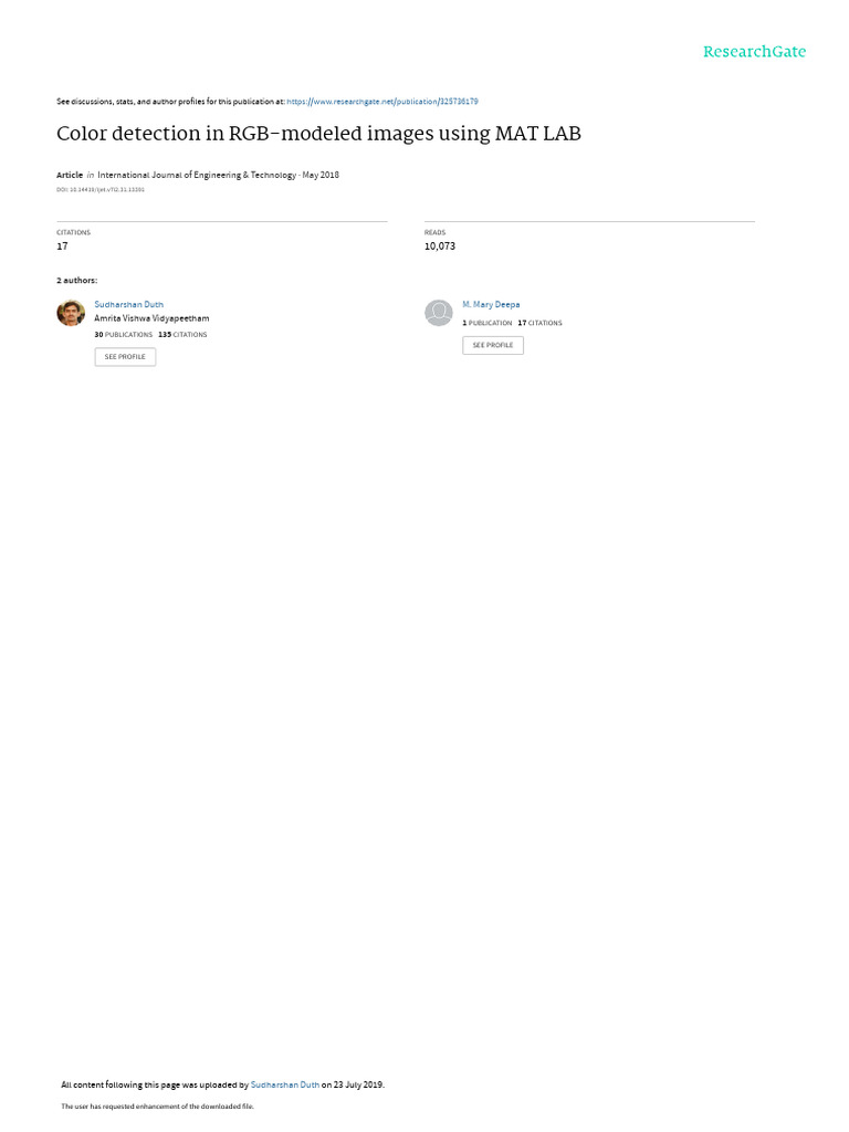 Color - Detection - in - RGB-modeled - Images - Using - MAT - LA | PDF | Image Segmentation ...