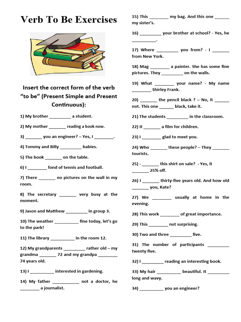 Verb To Be Exercises 2 | PDF | Grandparent