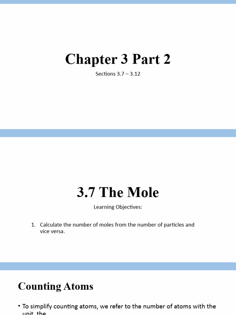 CH 3 PPT - Part 2 To Post | PDF | Mole (Unit) | Chemical Compounds