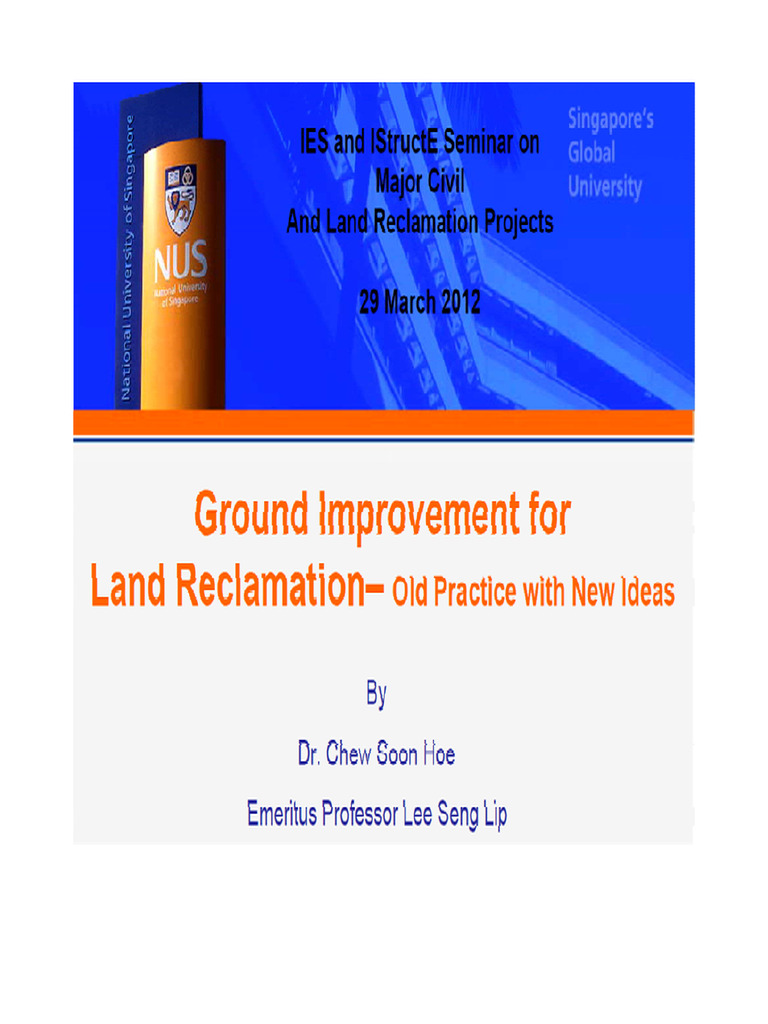 Chew Soon Hoe, Ground Improvement For Reclamation Projects | PDF
