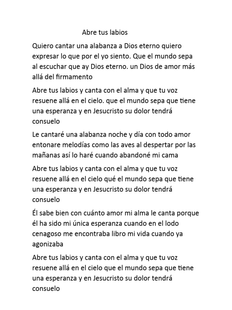 Abre Tus Labios | PDF