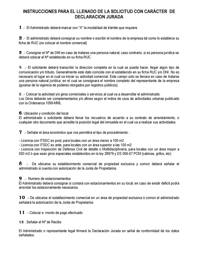 Instrucciones para El Llenado de Formato Licencia de Funcionamiento | Descargar gratis PDF ...