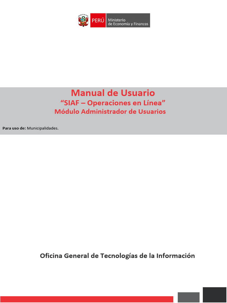 2019 SIAF ManualUsuario | PDF | Internet | Usuario (informática)