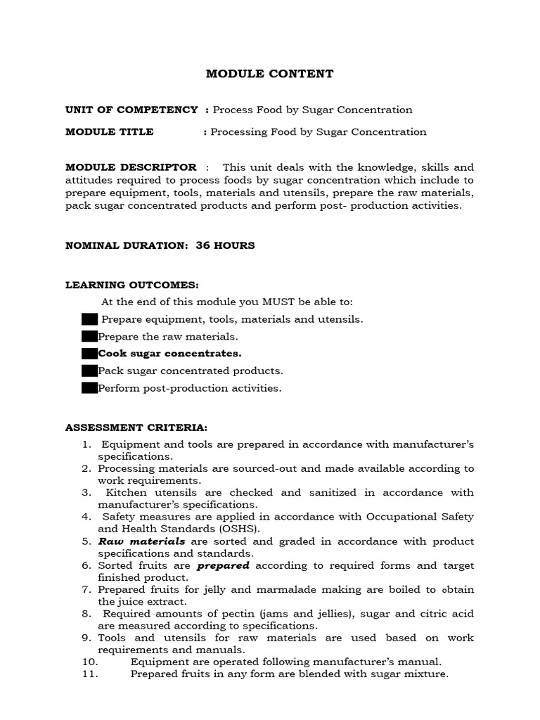 Module Content 3 | PDF | Fruit Preserves | Food And Drink