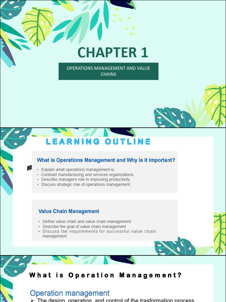 Operations Management Chapter 1-5 | PDF | Operations Management | Strategic Management