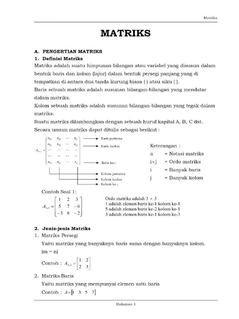 Materi Matriks | PDF