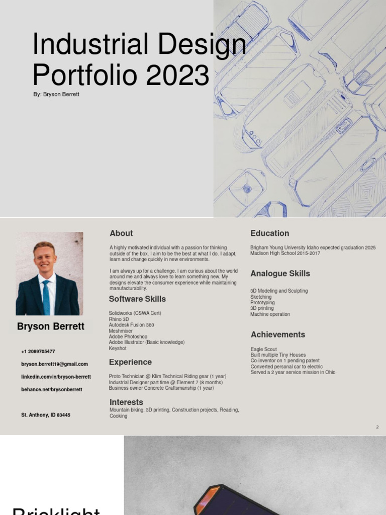 Industrial Design Portfolio 2024 | PDF | 3 D Printing | 3 D Computer ...