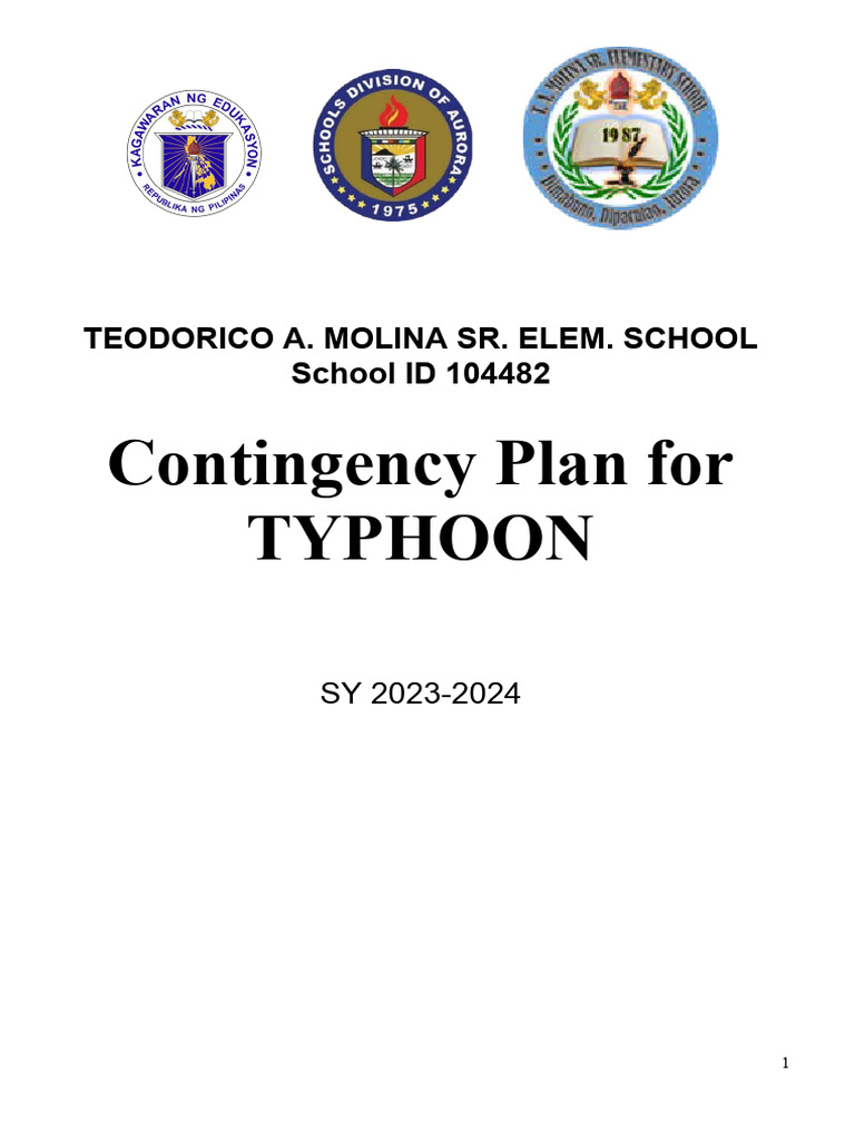 Typhoon Contingency Plan for TMES | PDF | Disasters | Tropical Meteorology