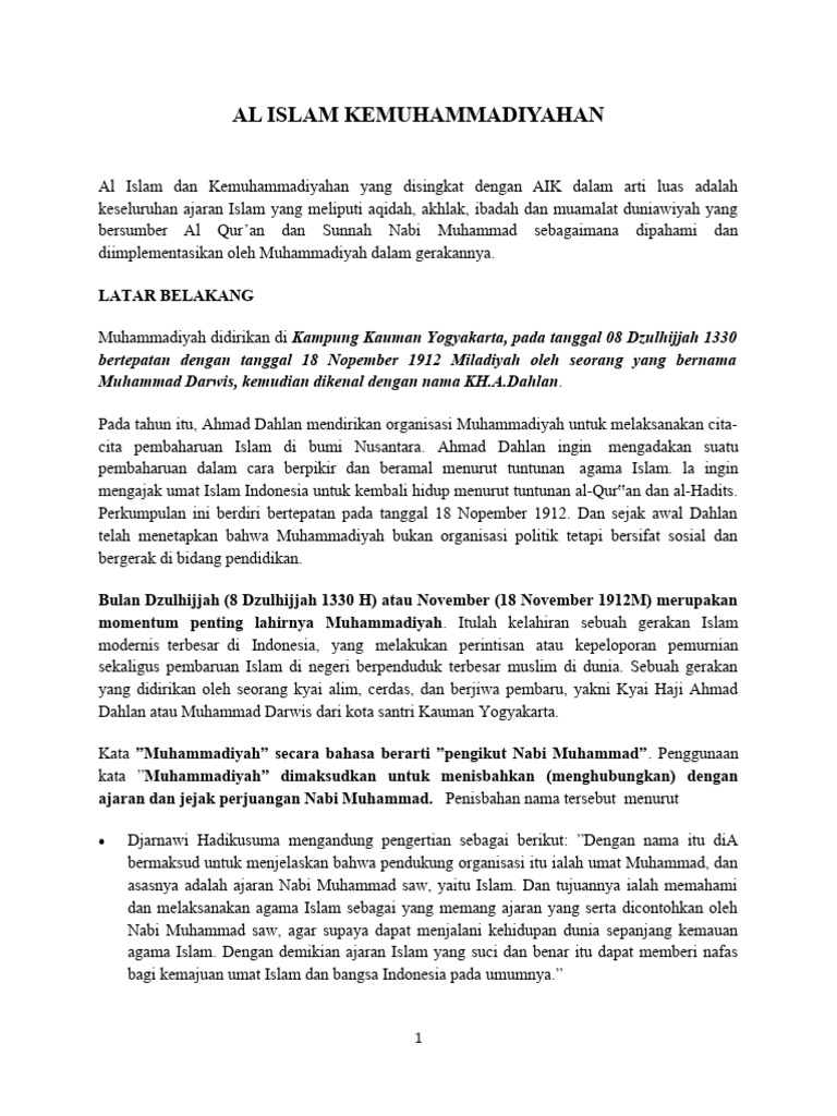 Sejarah dan Makna Muhammadiyah | PDF | Agama & Spiritualitas