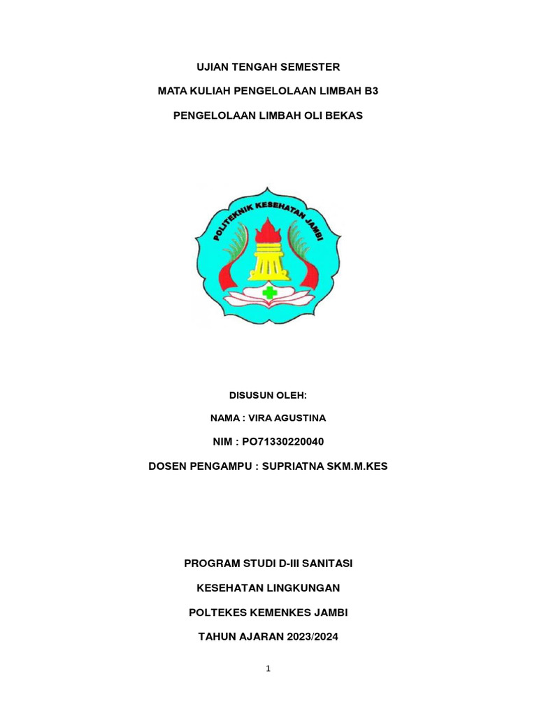 UTS Limbah B3 Vira Agustina | PDF | Teknologi & Rekayasa
