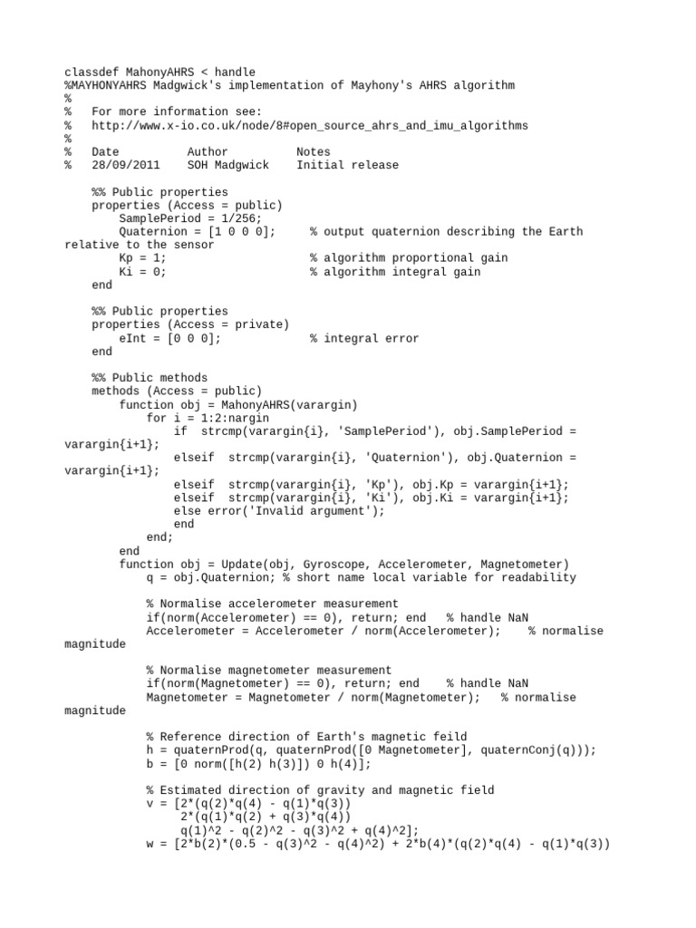 Mahony AHRS | PDF | Physical Quantities | Physical Sciences
