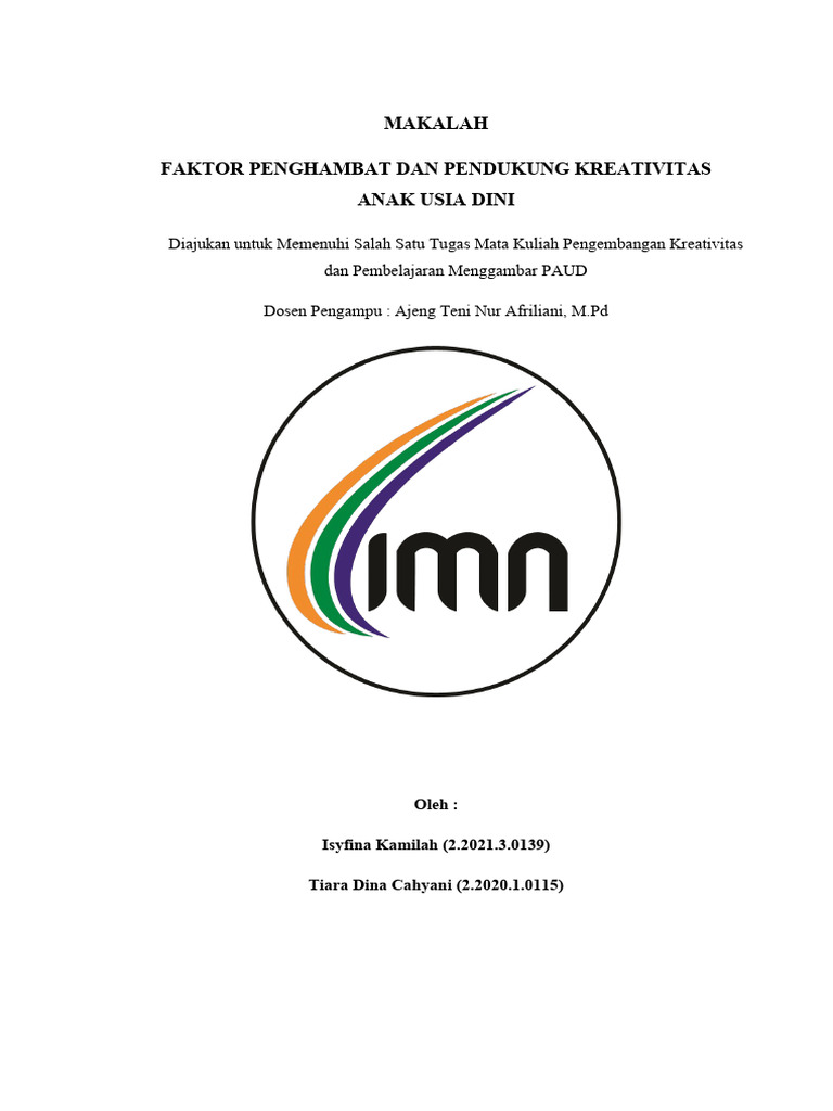Faktor Penghambat Kreativitas Anak Usia Dini | PDF