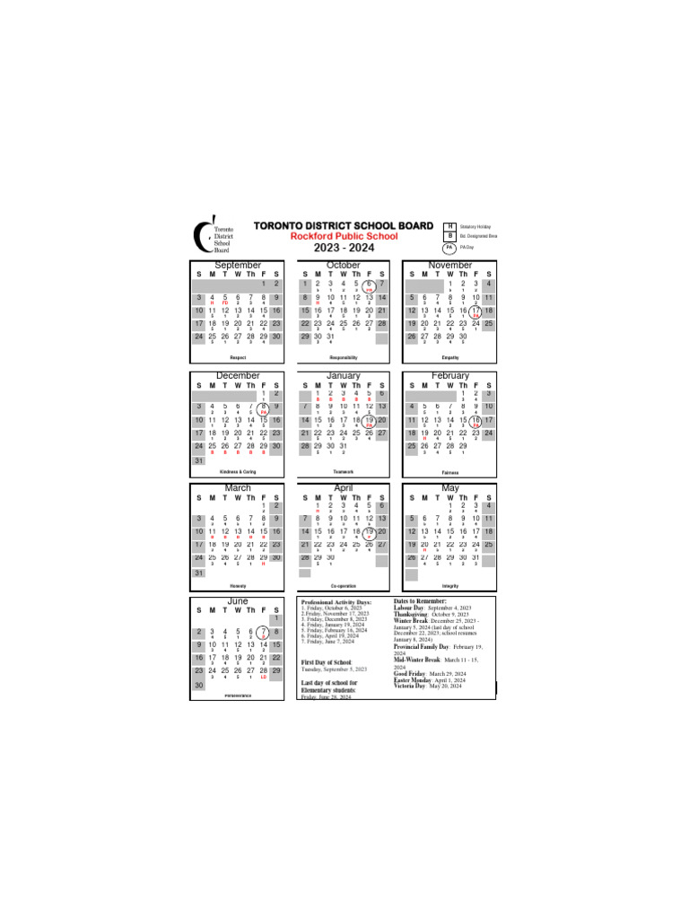 SchoolYearCalendar 2023 2024 | PDF | Observances | Holidays