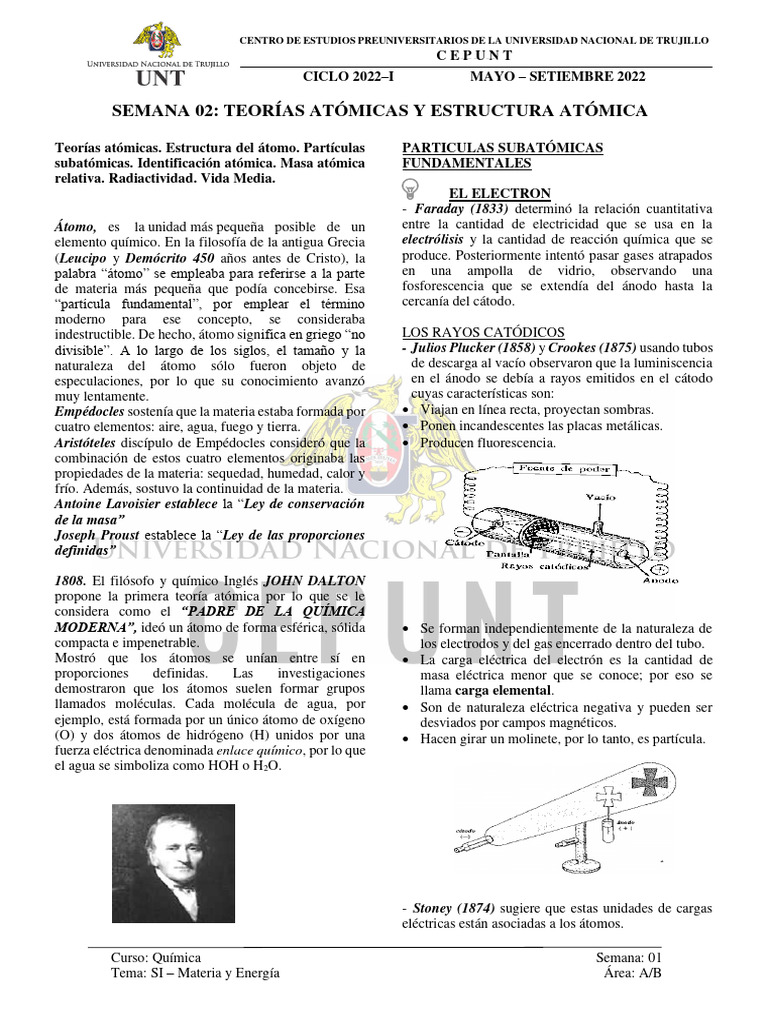 Sesion 02 Teorías Atómicas y Estructura Atomica | PDF | Isótopo | Protón