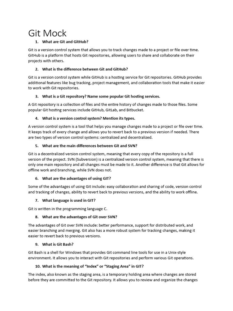 Git Mock | PDF | Version Control | Computer Architecture