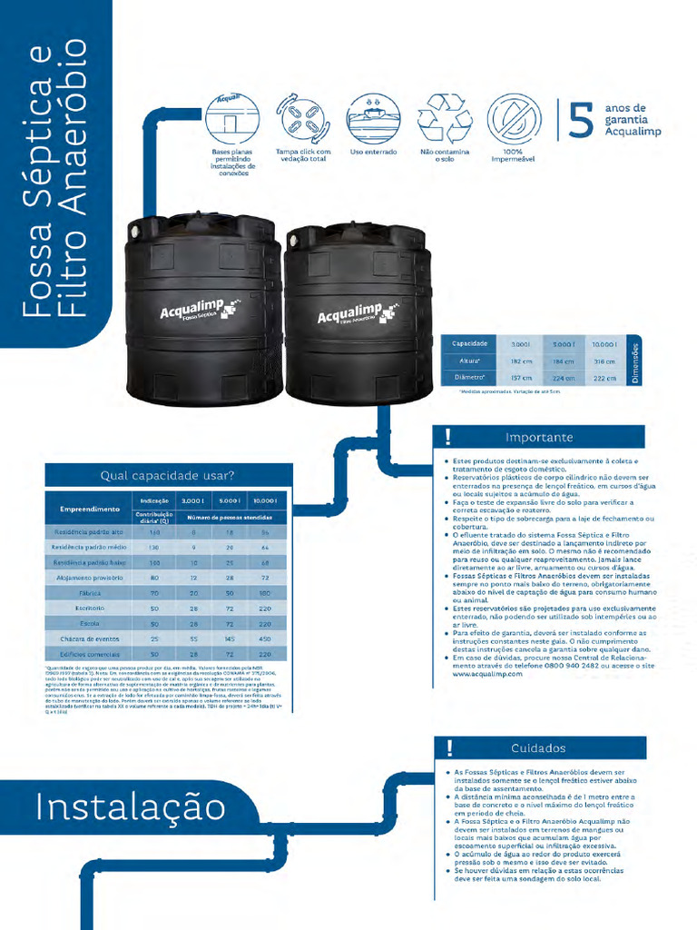 Manual - de - Instalacao - Fossa - Filtro Acqualimp | PDF Manual - de - Instalacao - Fossa - Filtro Acqualimp | PDF