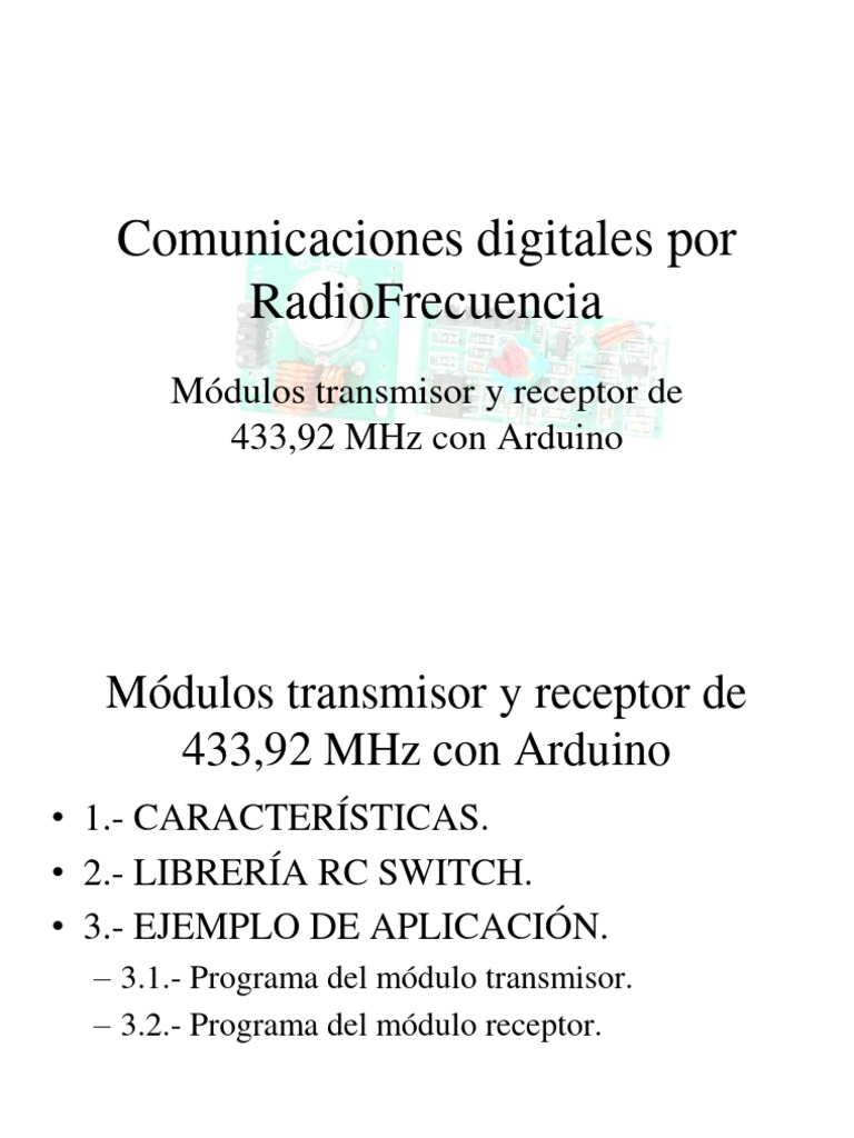 Modulos Rf Arduino Pdf Arduino Transmisor