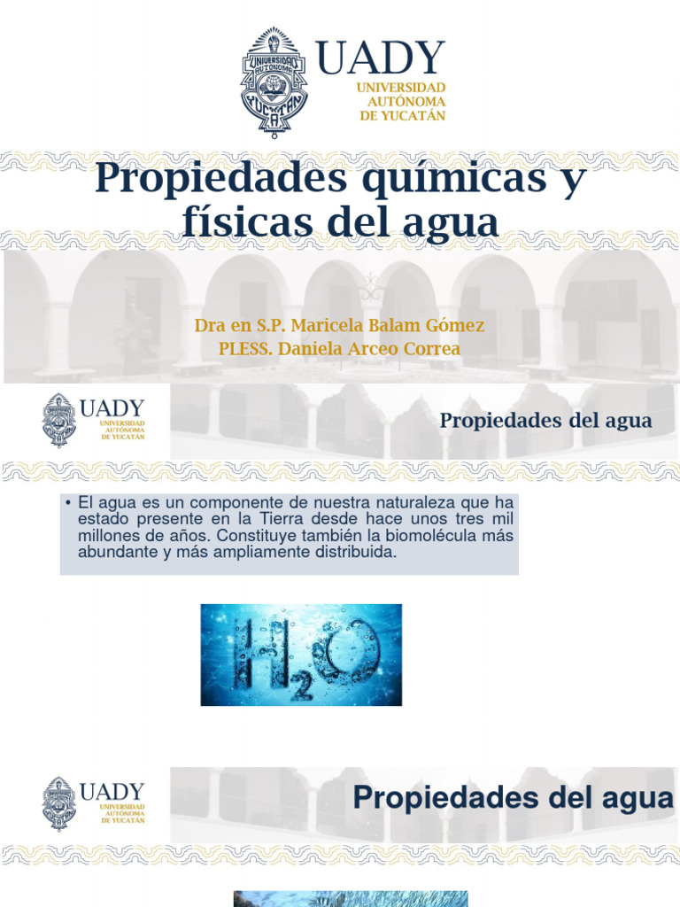 Propiedades Fisicas y Quimicas Del Agua 1 | PDF | Propiedades del agua | Agua