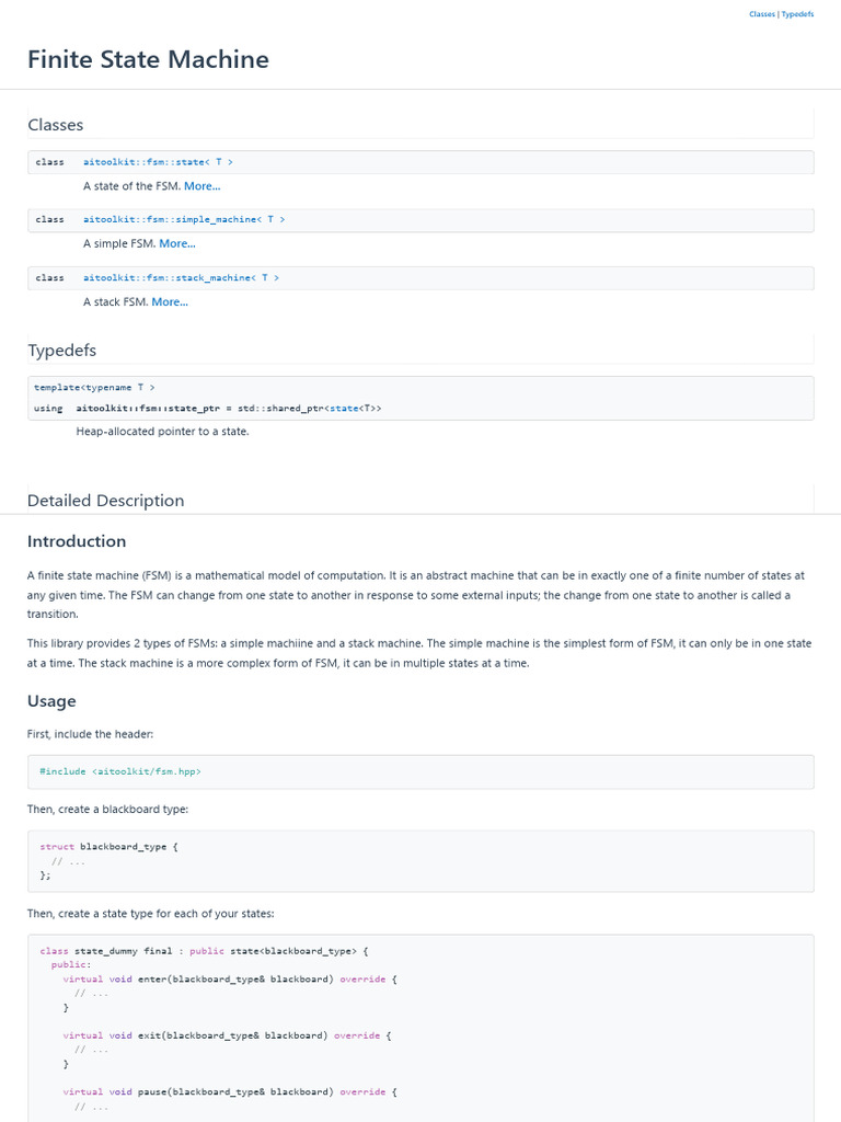 AI Toolkit - Finite State Machine | PDF | Formal Methods | Applied Mathematics