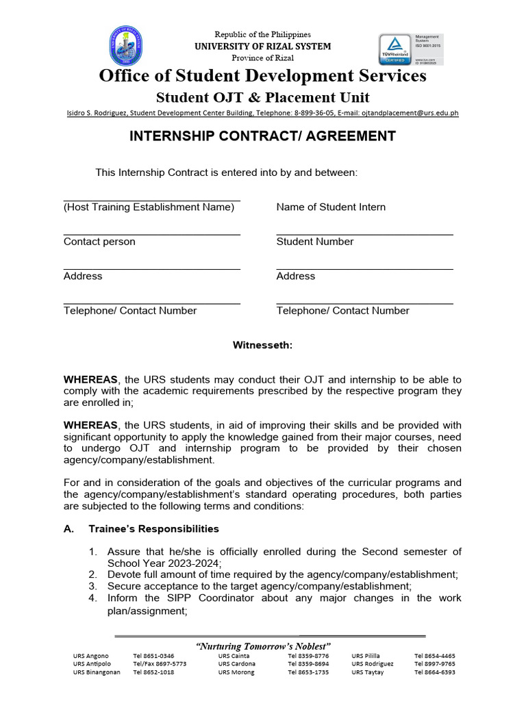 INTERNSHIP-CONTRACT-AGREEMENT-1 Mdyo Edit | PDF