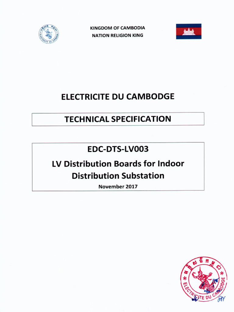 EDC-DTS-LV003- LV Distribution Board for Indoor Substation | PDF | Fuse ...