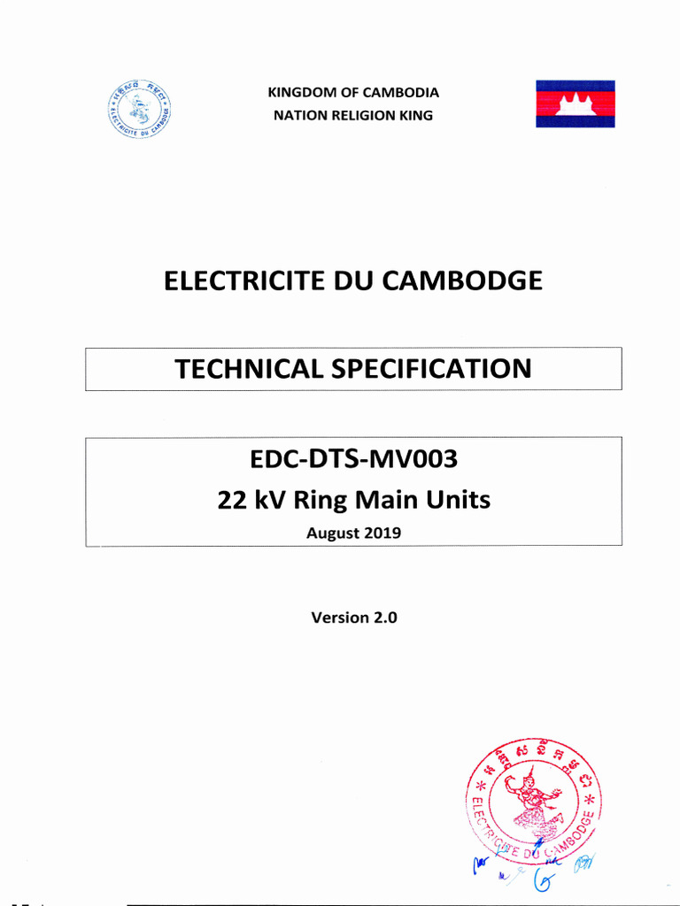 Edc-dts-mv003- 22 Kv Ring Main Units | PDF | Fuse (Electrical ...