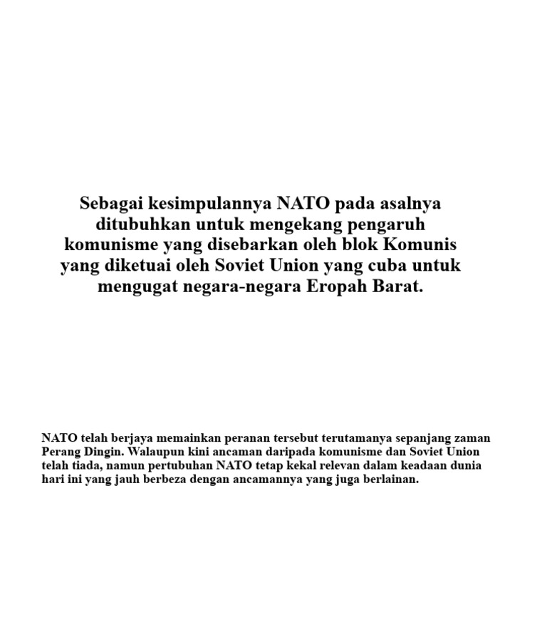Kesimpulannya NATO | PDF | Sejarah