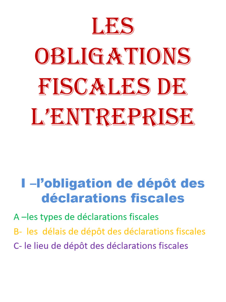 Obligations fiscales des entreprises | PDF | Facture | Taxe sur la ...