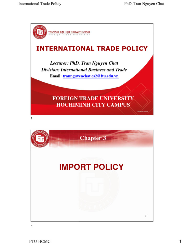 CSTMQT C3 - Import Policy - Preclass Handouts | PDF | Cost Of Living | Non Tariff Barriers To Trade