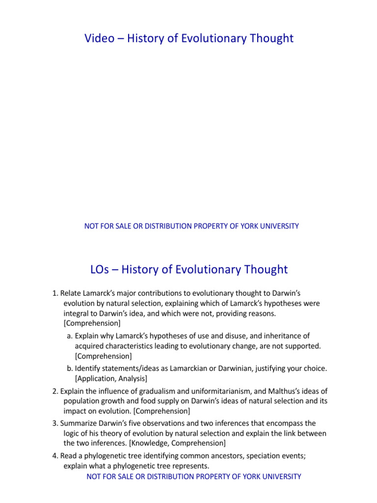 2a BIOL 1001 W2022 Intro History of Evolutionary Thought | PDF ...