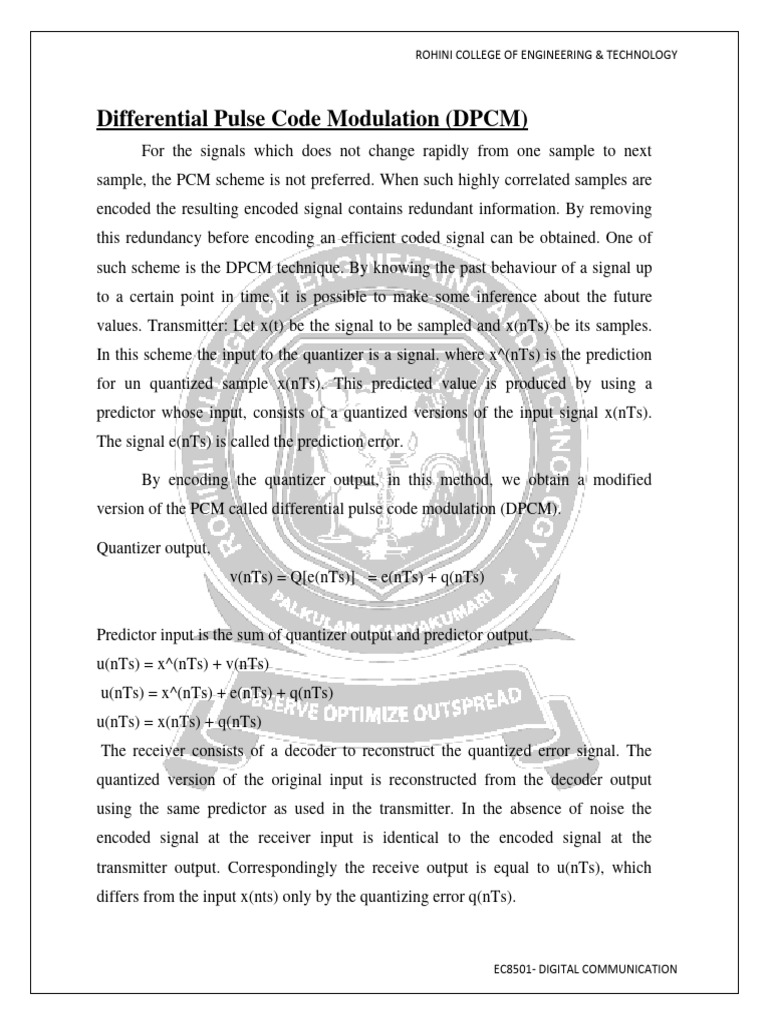 Adaptive Delta Modulation Pdf Modulation Computer Engineering