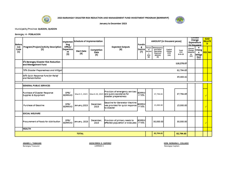 BDRRMFIP Pob 4 2023 | Download Free PDF | Economies | Emergency Management