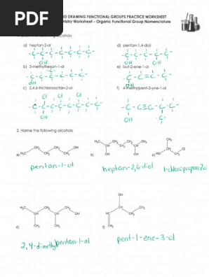 Naming And Drawing Functional Groups Practice Worksheet Free Naming